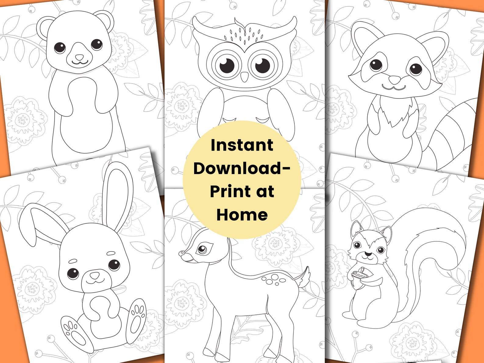 Forest Animal Coloring Pages for Kids Kids Party Games - Etsy