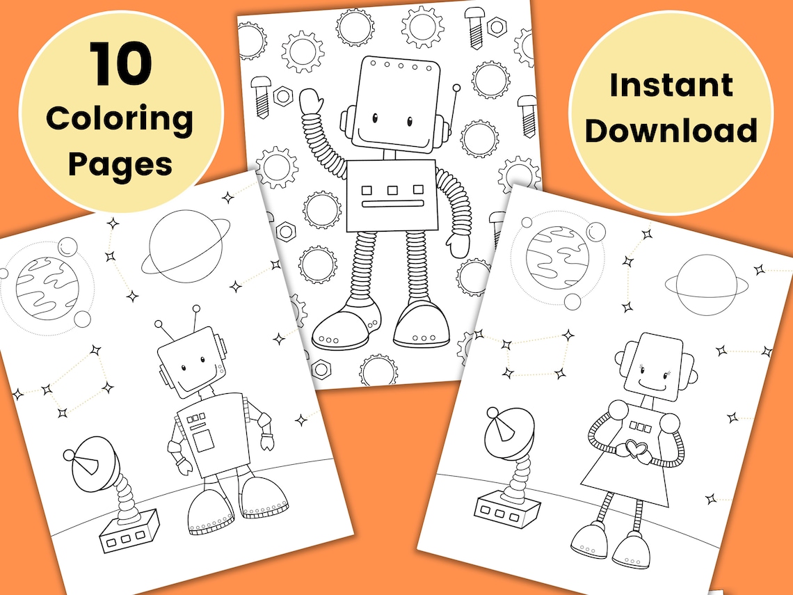 Robot Coloring Pages for Kids, Printable Kids Coloring Pages, Robot ...