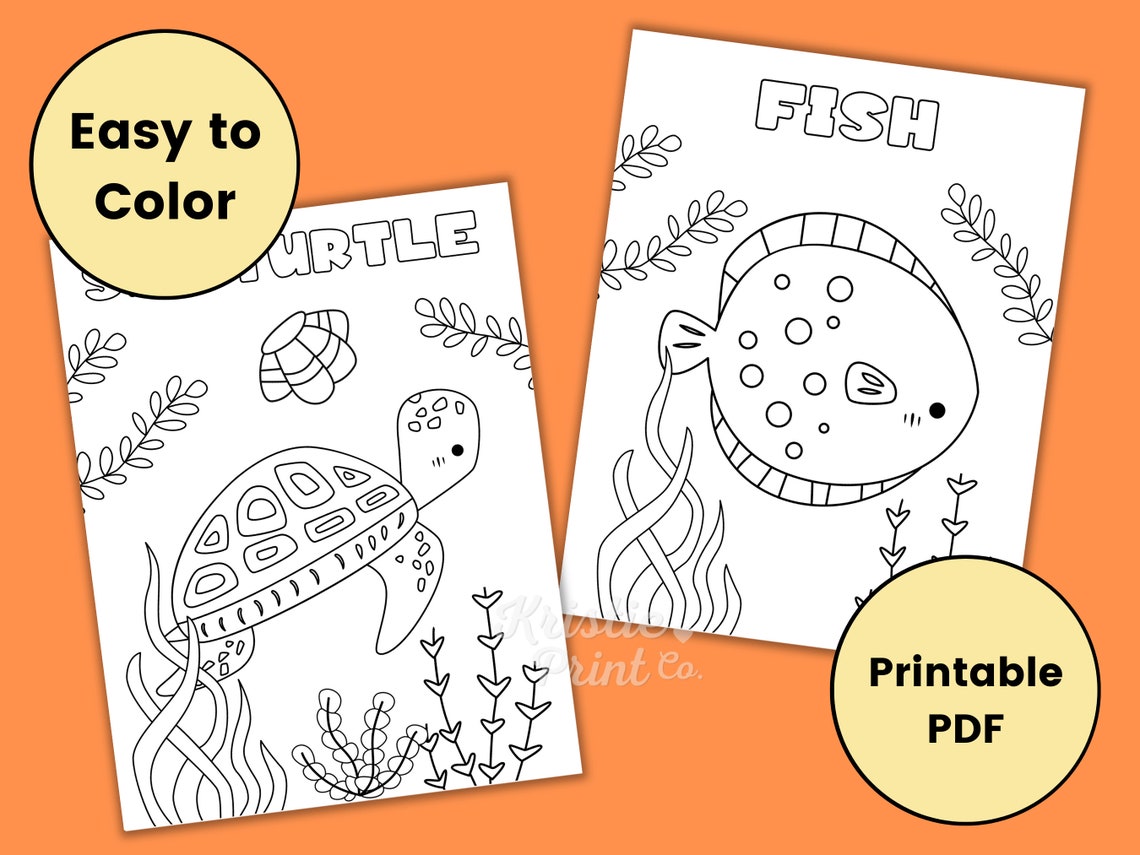 Sea Animal Coloring Pages for Kids, Kids Party Games, Under the Sea ...