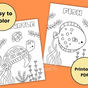 Sea Animal Coloring Pages for Kids, Kids Party Games, Under the Sea ...