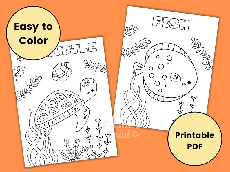 Sea Animal Coloring Pages for Kids, Kids Party Games, Under the Sea ...