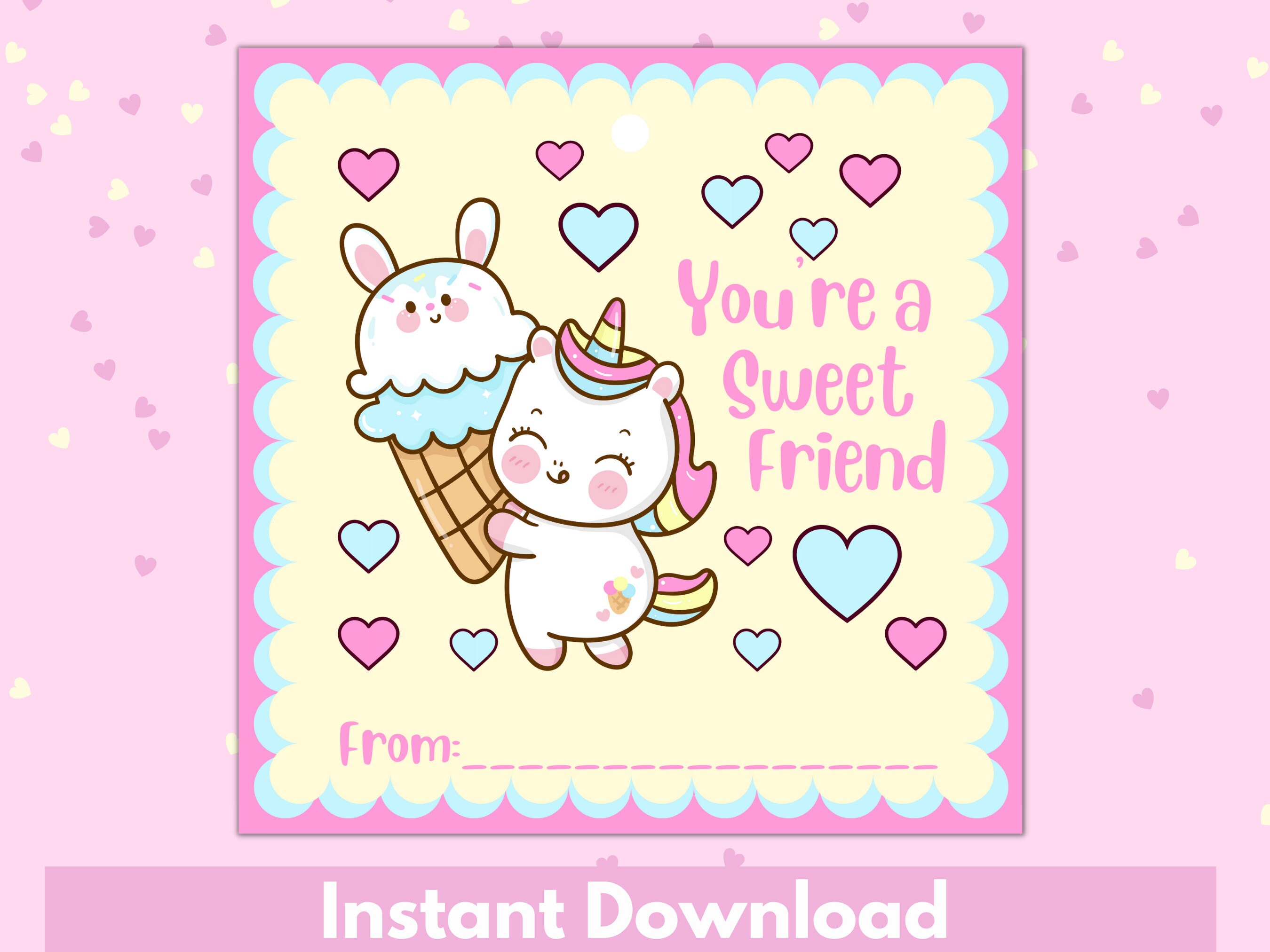 Valentine's Day Treat Tag, Valentine Gift Tag Printable, Valentine Gift ...