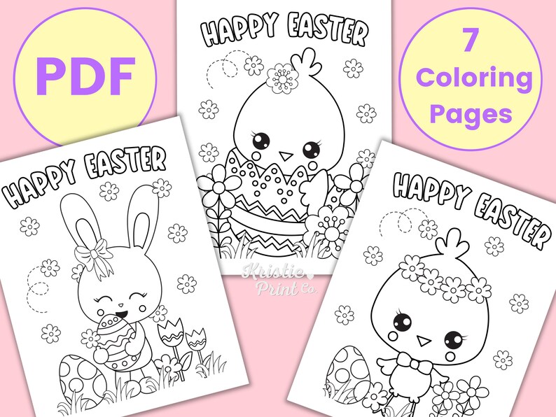 Easter Coloring Pages, Printable Coloring Pages for Kids, Easter Party ...