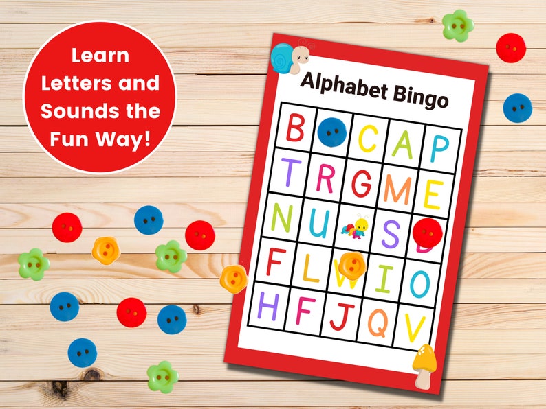 Alphabet Bingo Educational Activities Kids Activity - Etsy