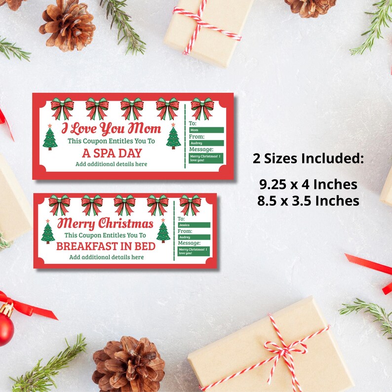 Christmas Coupon Template Editable Coupons Christmas Printable Coupons ...