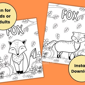 Fox Coloring Pages, Coloring Pages for Kids, Kids Party Games, Fox ...