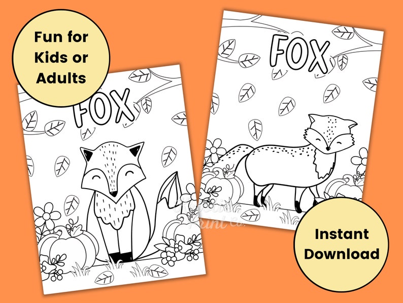 Fox Coloring Pages, Coloring Pages for Kids, Kids Party Games, Fox ...