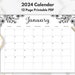 Boho Calendar 2024 Printable Black and White Calendar 2024 Calendar ...
