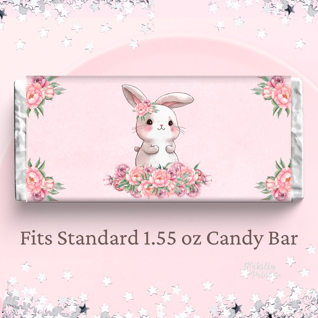 Bunny Candy Bar Wrappers Bunny Baby Shower Favors Birthday Party Girl ...