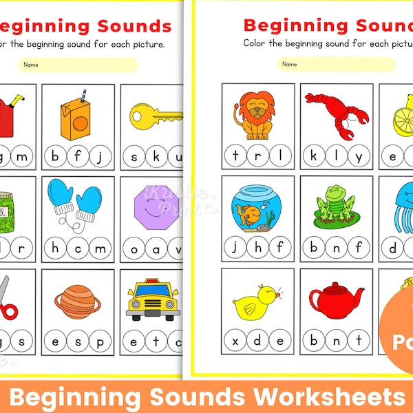 Beginning Sounds Worksheets, Phonics Worksheets, Kindergarten ...