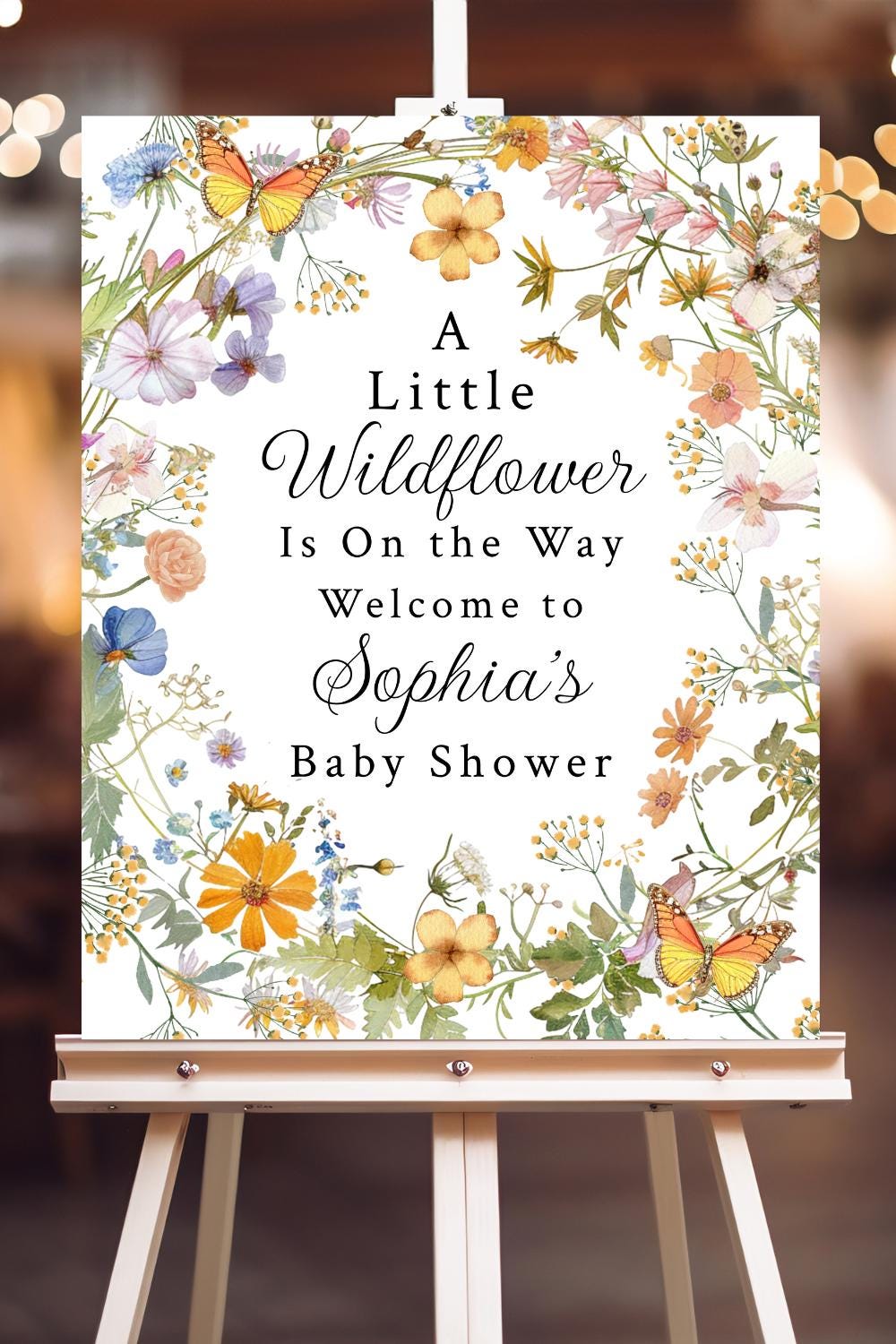 Wildflower Baby Shower Welcome Sign Boho Floral Baby Shower Decor ...