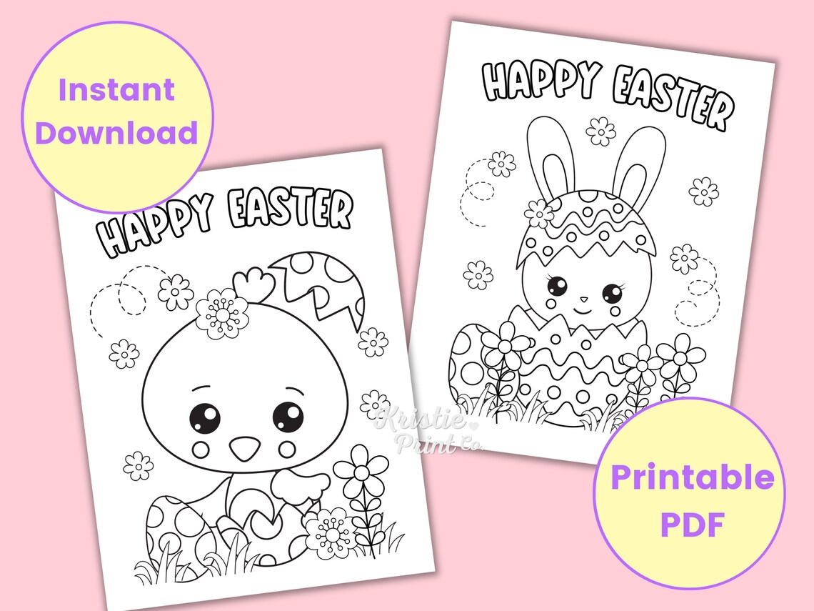 Easter Coloring Pages, Printable Coloring Pages for Kids, Easter Party ...