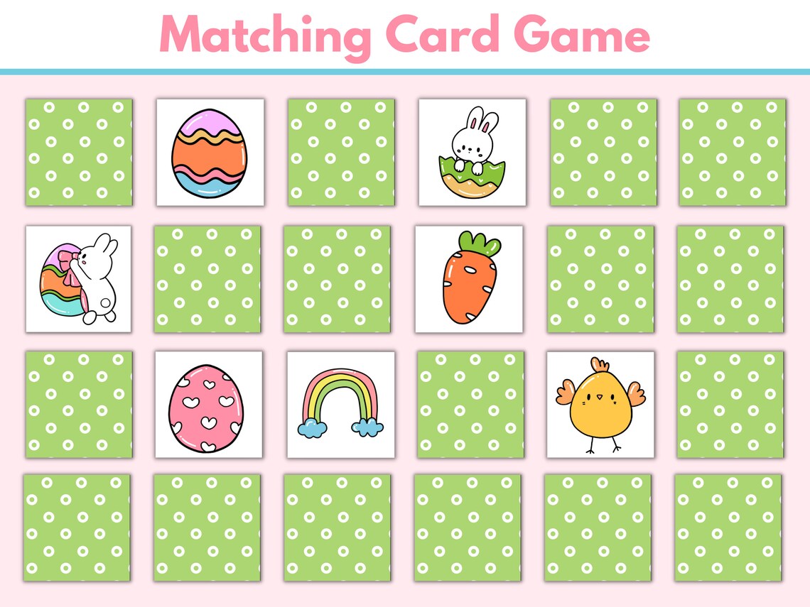 Memory Game Printable, Easter Game Printables, Matching Card Game ...