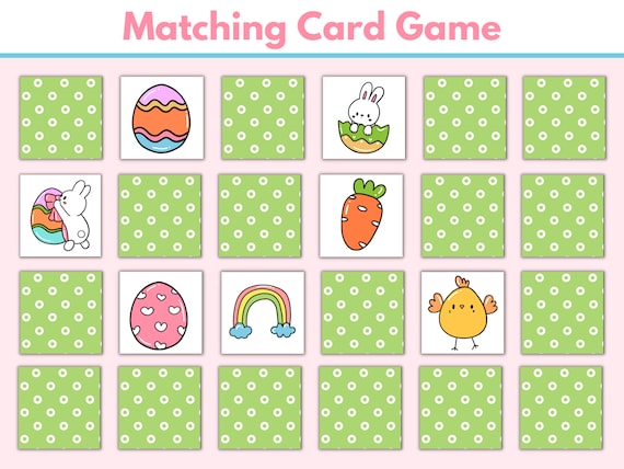 Memory Game Printable Easter Game Printables Matching Card - Etsy