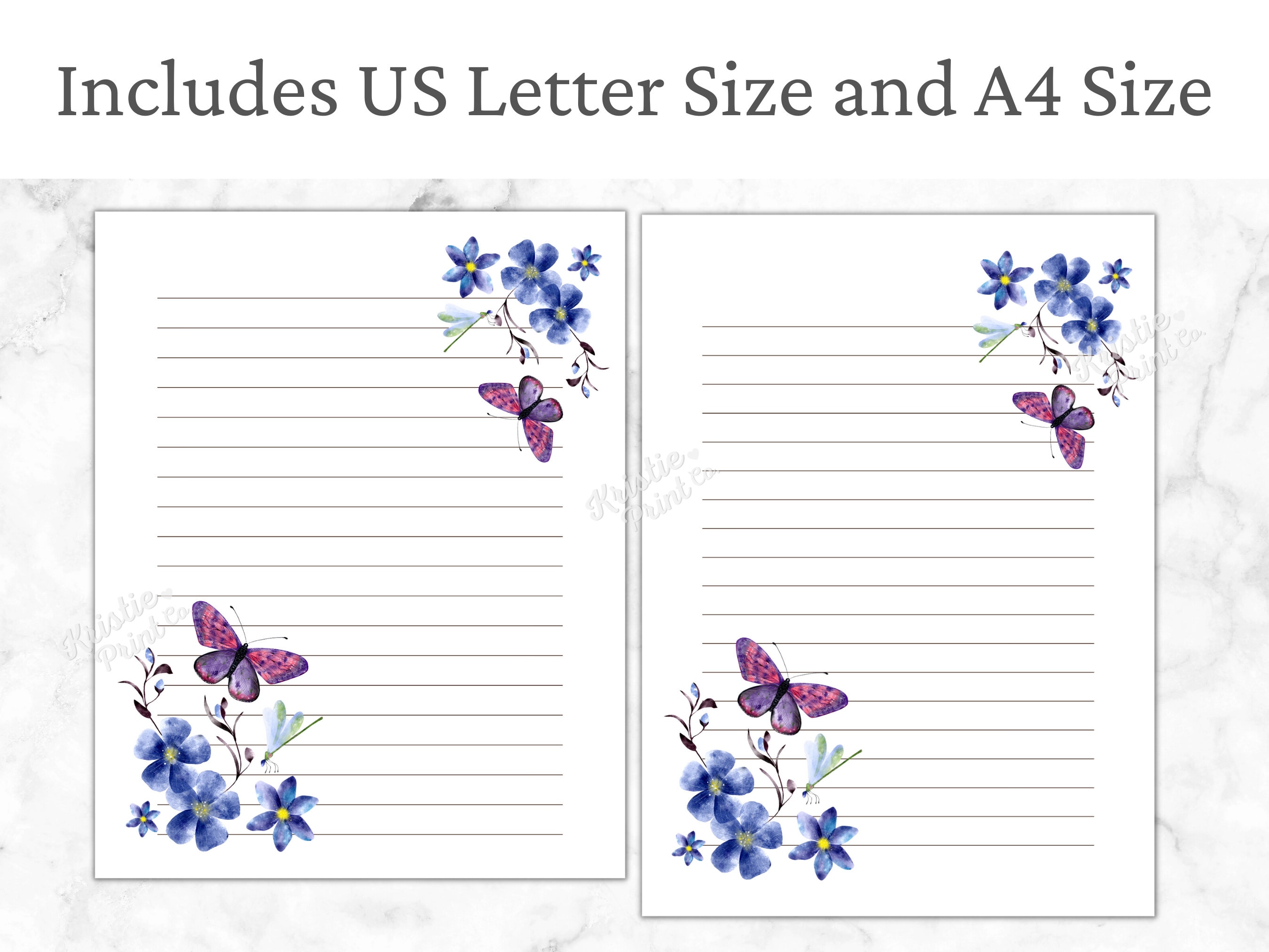 Butterfly Stationery, Letter Writing Stationery, Butterfly Printable ...