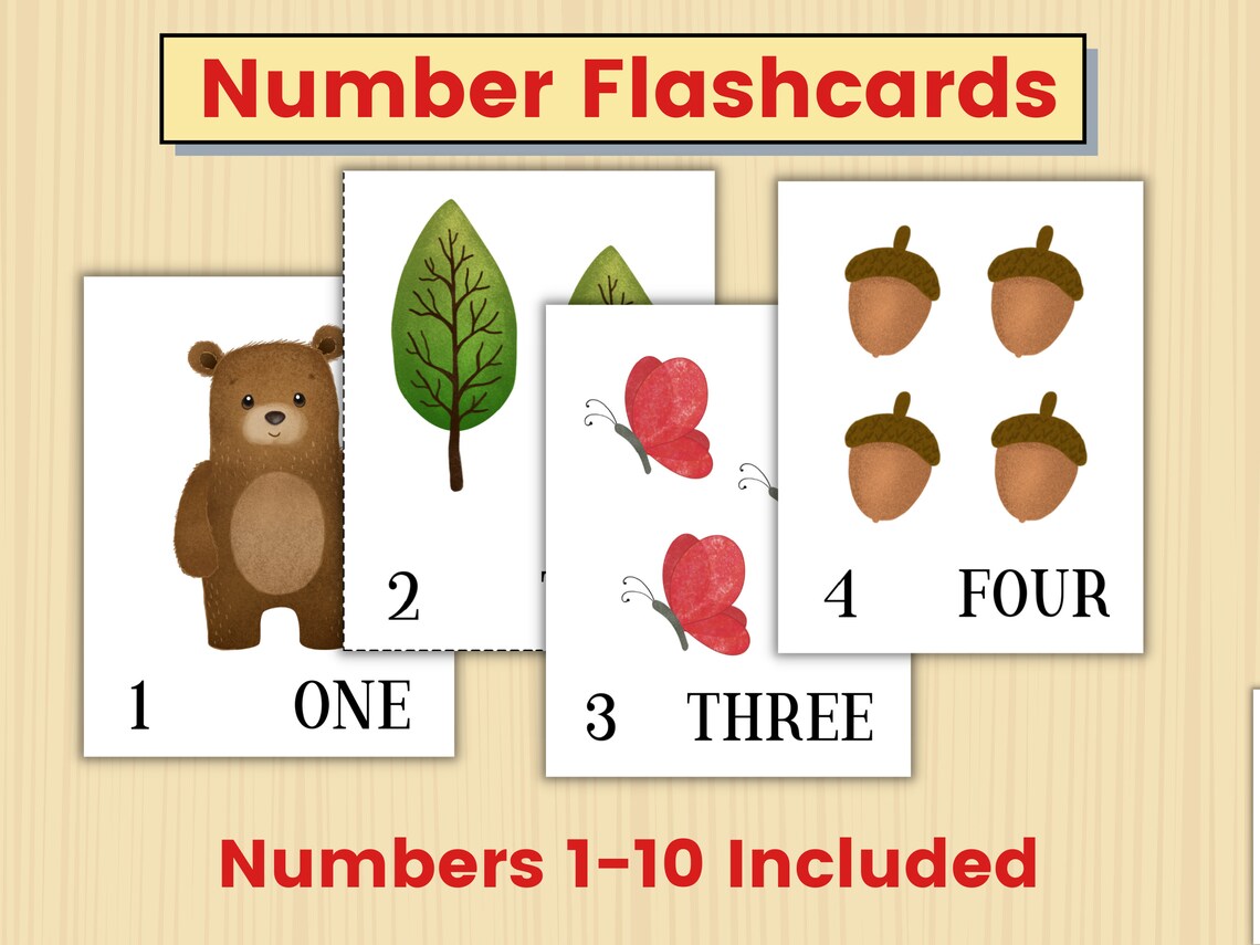 Cute Number Flash Cards, Printable Number Flash Cards 1-10, Learning ...