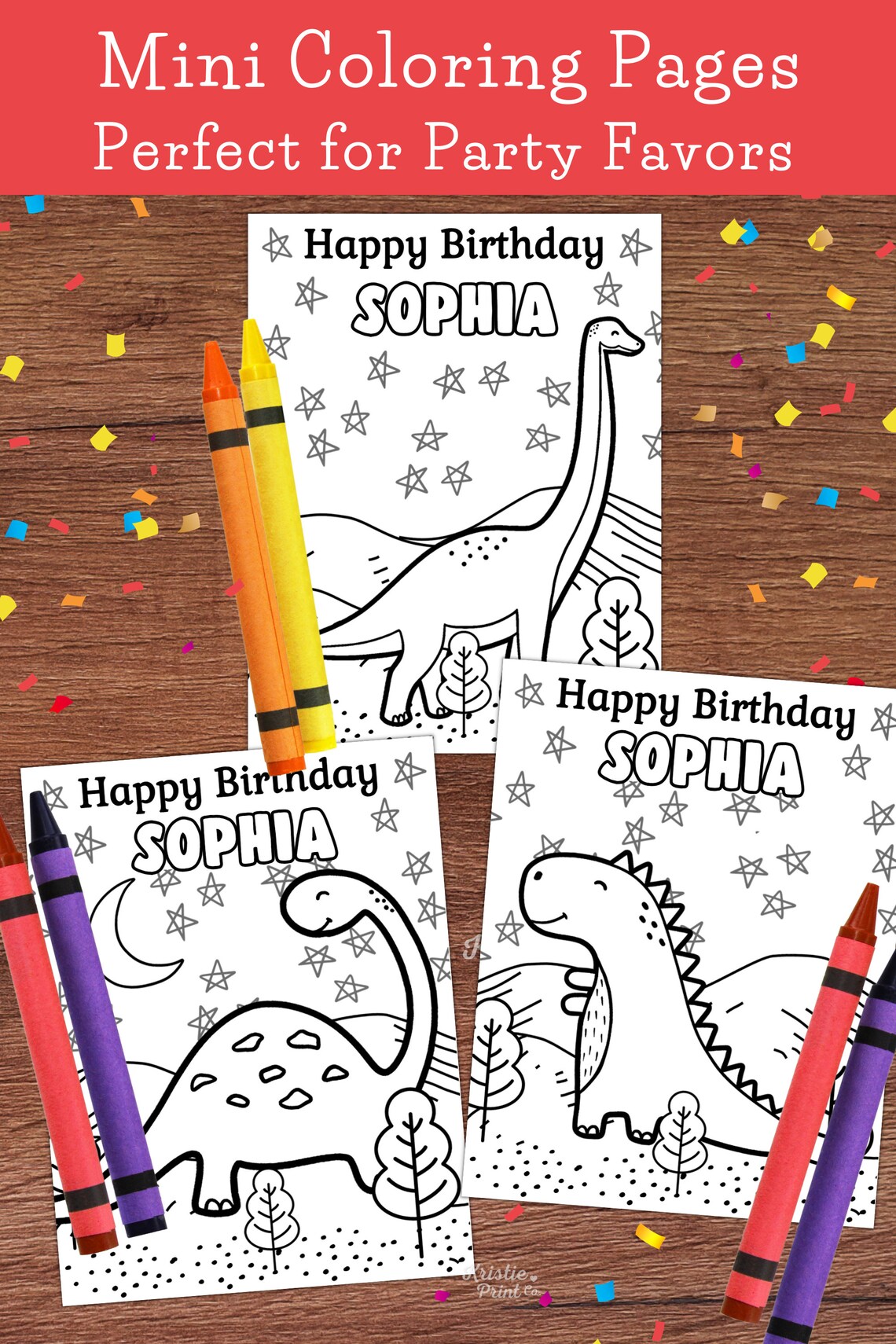 Dinosaur Birthday Theme Personalized Coloring Page Editable Dinosaur ...