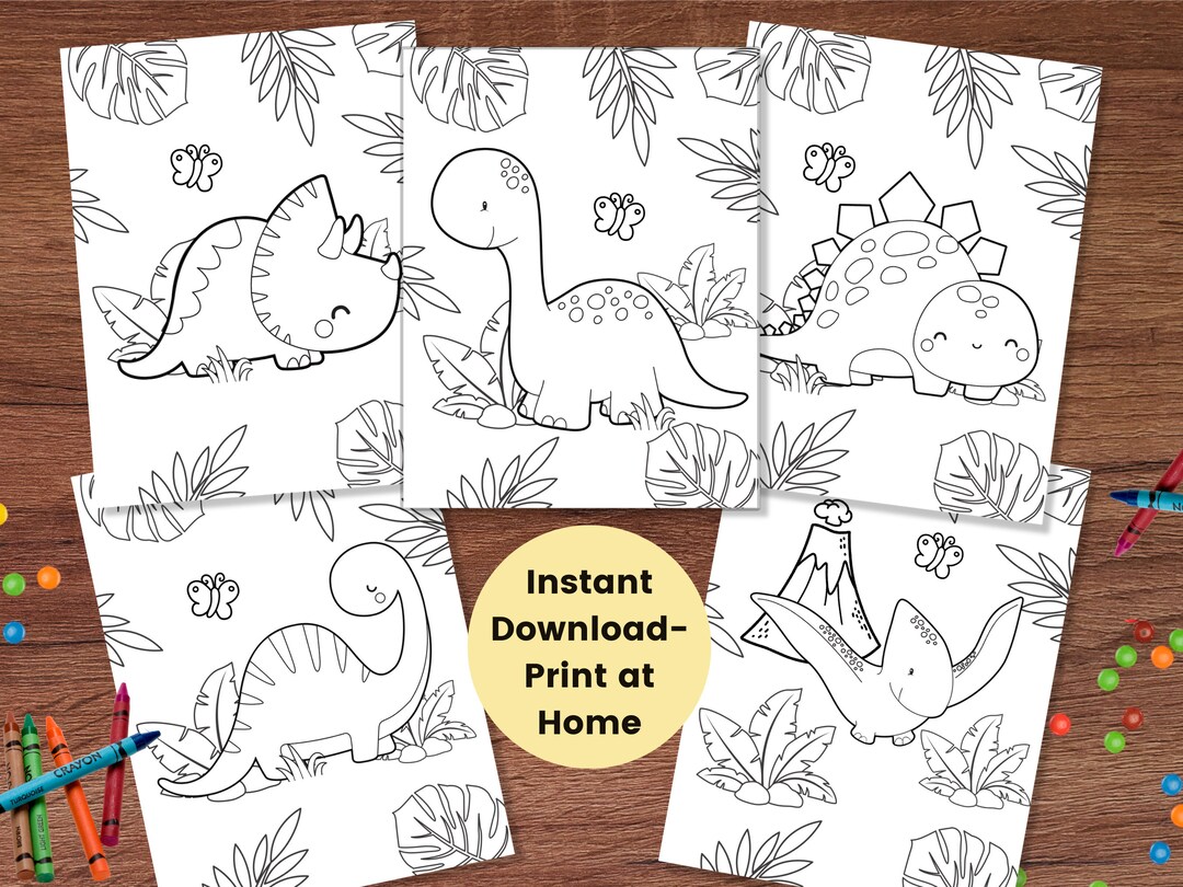 Cute Dinosaur Coloring Pictures Kids Coloring Pages Dinosaur Party ...