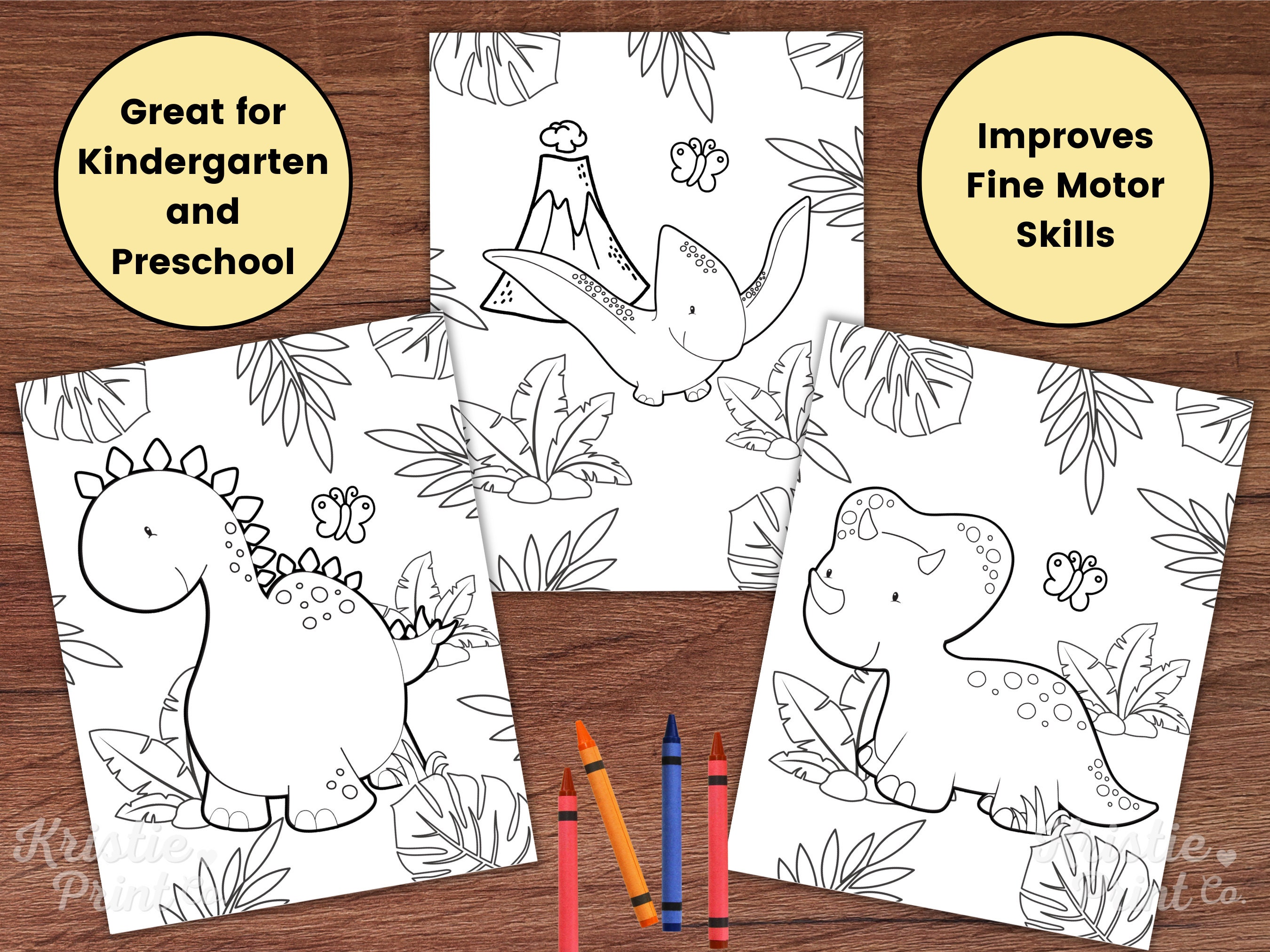 Cute Dinosaur Coloring Pictures Kids Coloring Pages Dinosaur Party ...
