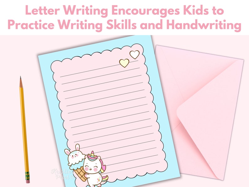 Unicorn Stationery, Printable Kawaii Letter Paper, Kawaii Stationery ...