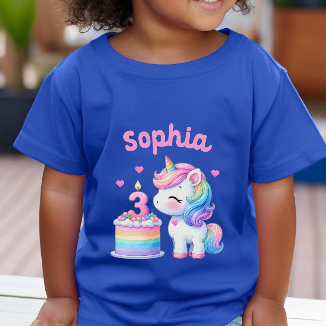 Unicorn 3rd Birthday Shirt 3 Year Old Girl Birthday Shirt Unicorn Party ...
