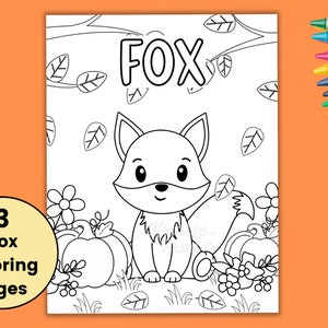 Fox Coloring Pages, Coloring Pages for Kids, Kids Party Games, Fox ...