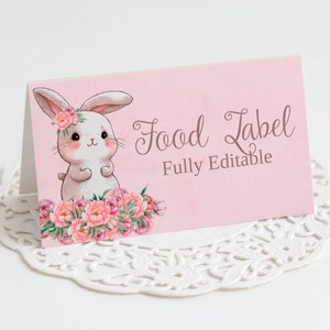 Editable Some Bunny is One Food Label Buffet Card Template Place Cards ...