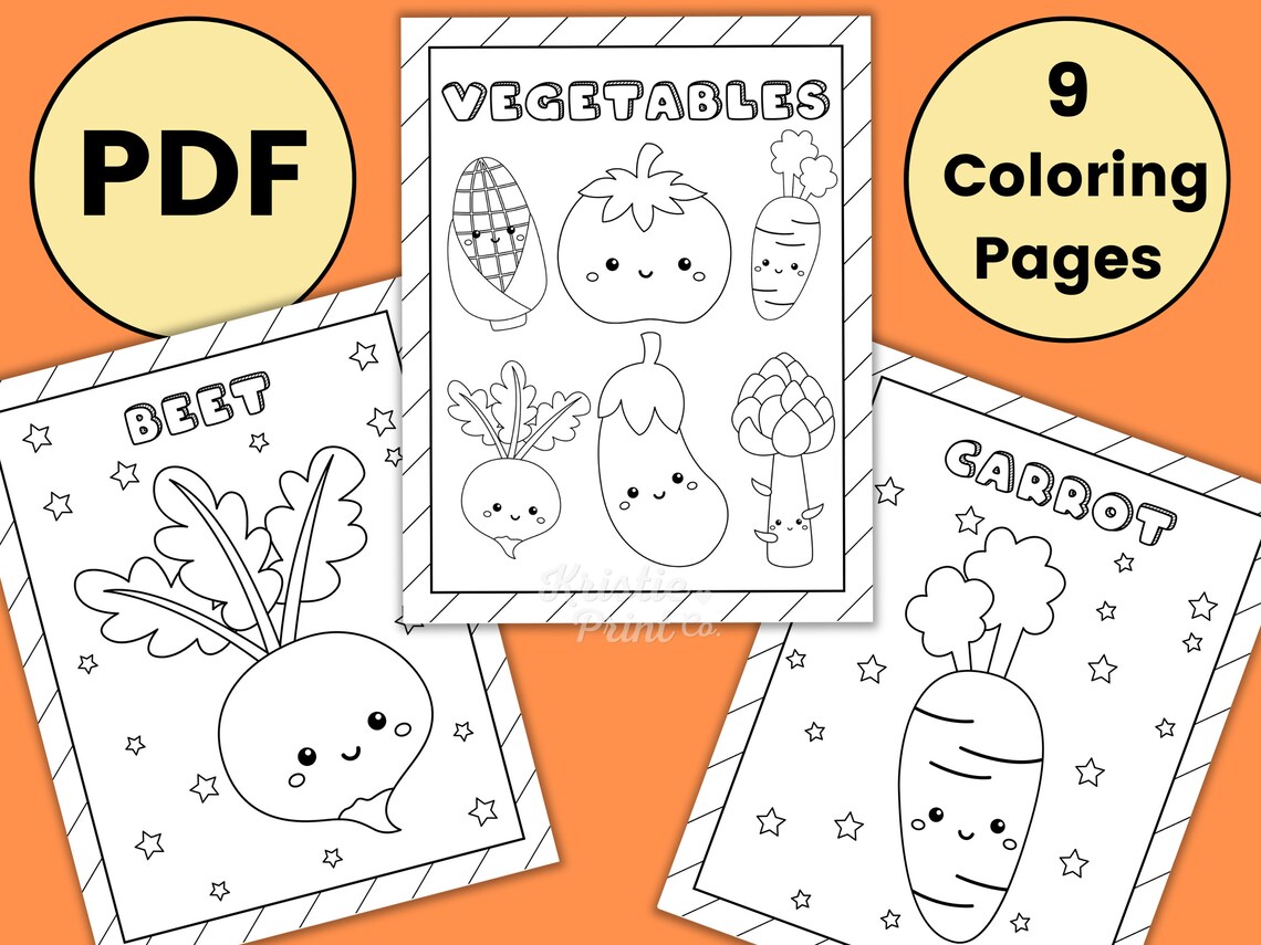 Vegetable Coloring Pages, Vegetable Activities, Coloring Pages for Kids ...