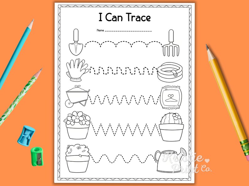 Pre Writing Worksheet, Trace the Lines, Preschool Worksheet, Pre-k ...