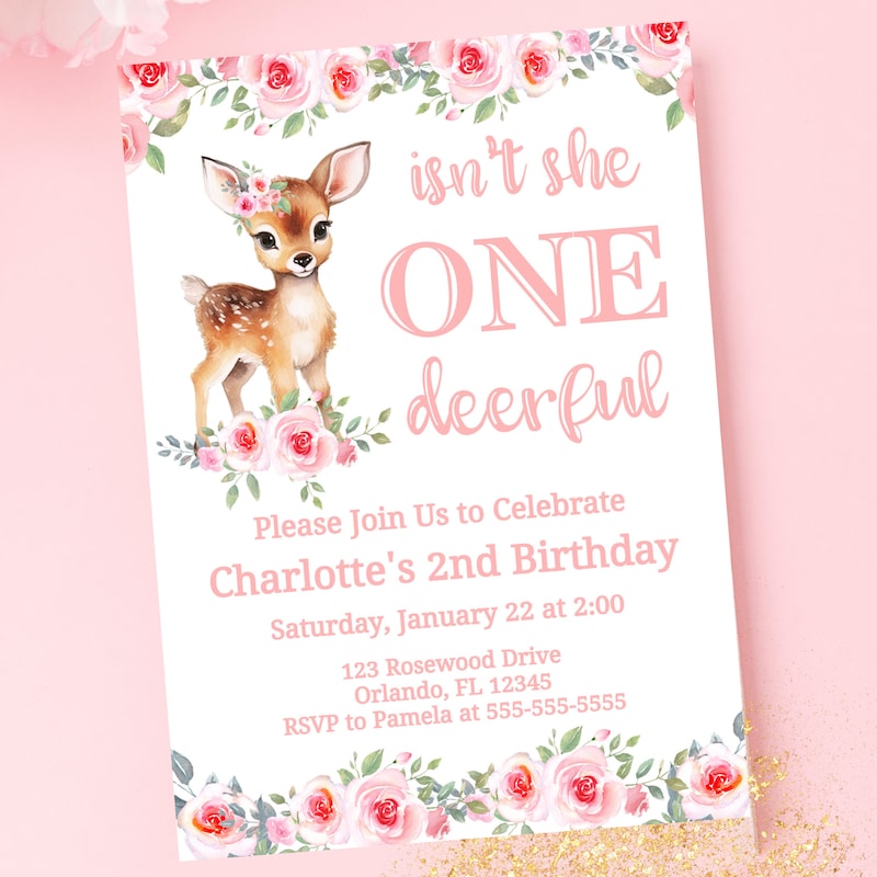 Deer Invitation - Etsy