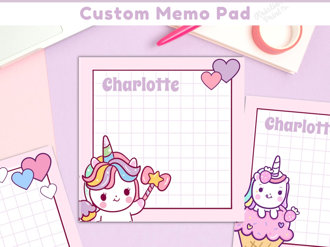 Custom Memo Pad Personalized Memo Pad Printable Memo Pad Template ...