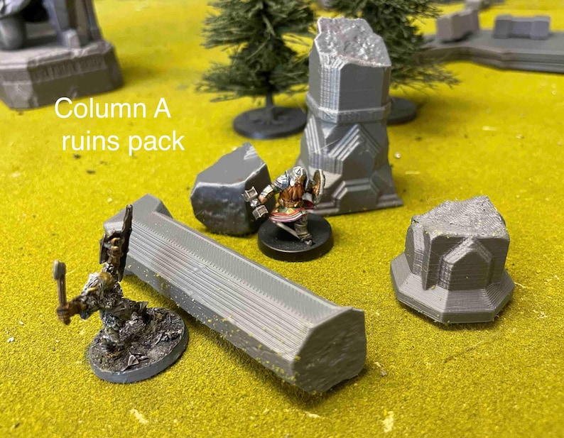 DWARVEN COLUMN RUINS, 28-32mm Scale, Terrain Centrepiece, for Fantasy ...