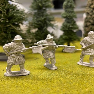 13th 14th Century Billmen / Spearmen With Pavisse Option, 28mm, Metal ...