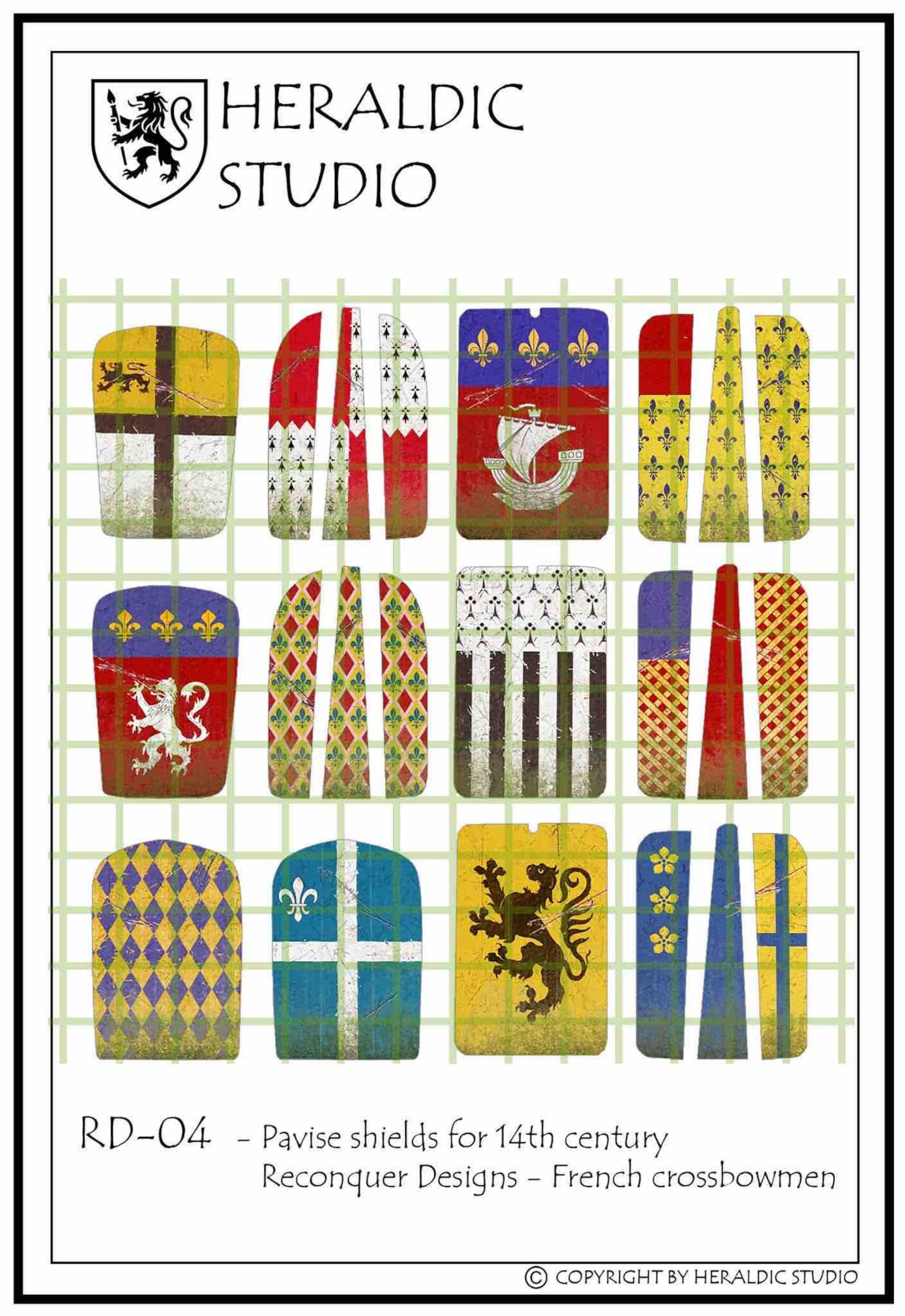 Shields and Heraldic Studio Decals, 28mm Scale , Medieval, for Scots ...