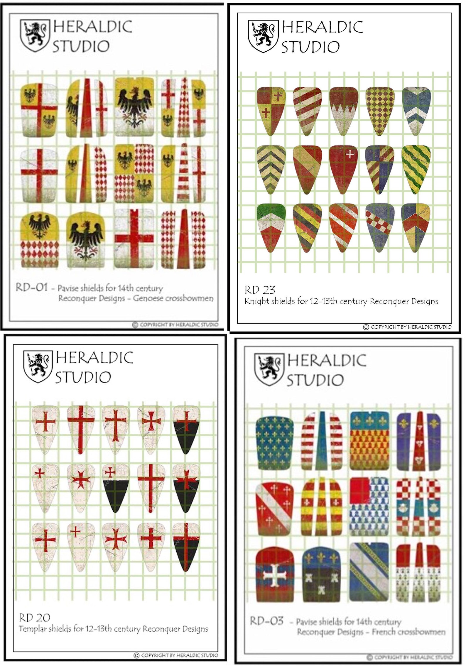 Shields and Heraldic Studio Decals, 28mm Scale , Medieval, for Scots ...