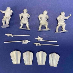 13th 14th Century Billmen / Spearmen With Pavisse Option, 28mm, Metal ...