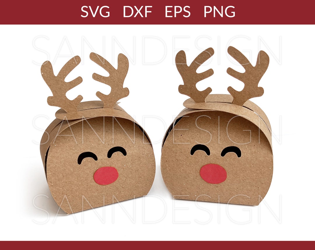 Reindeer Box Svg, Christmas Gift Box Svg, Reindeer Box Template ...