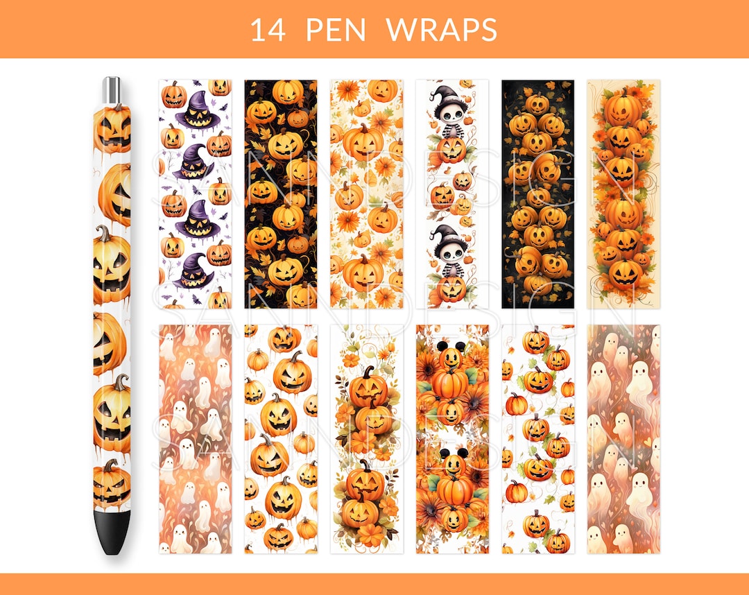 Halloween Pen Wraps, Spooky Pen Wraps, Halloween Pen Wrap Bundle ...