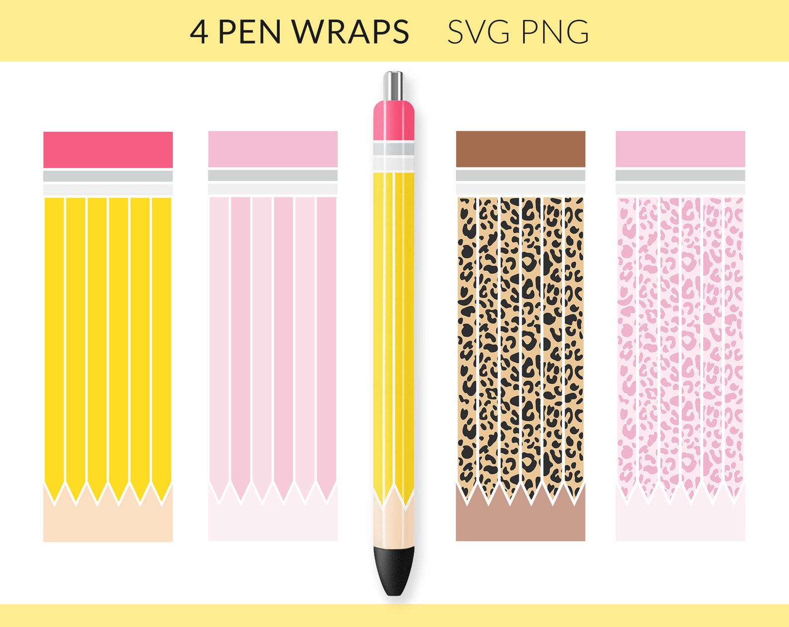 Pencil Pen Wraps Pencil Pen Wrap PNG SVG Pencil Style Pen - Etsy