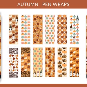 Autumn Pen Wraps Fall Pen Wraps Pen Wrap Bundle Waterslide - Etsy