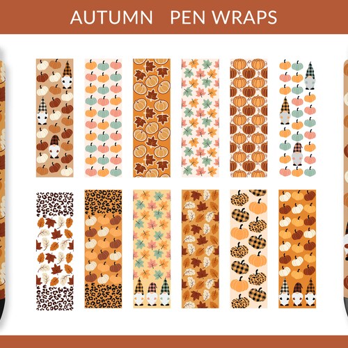 Autumn Pen Wraps Fall Pen Wraps Pen Wrap Bundle Waterslide - Etsy