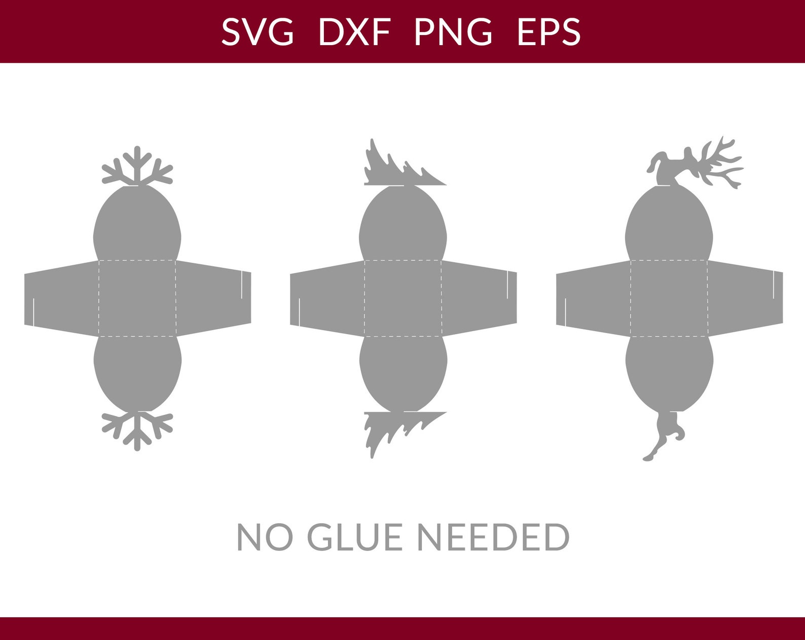 Christmas Box Svg Gift Box Svg Christmas Box Template - Etsy