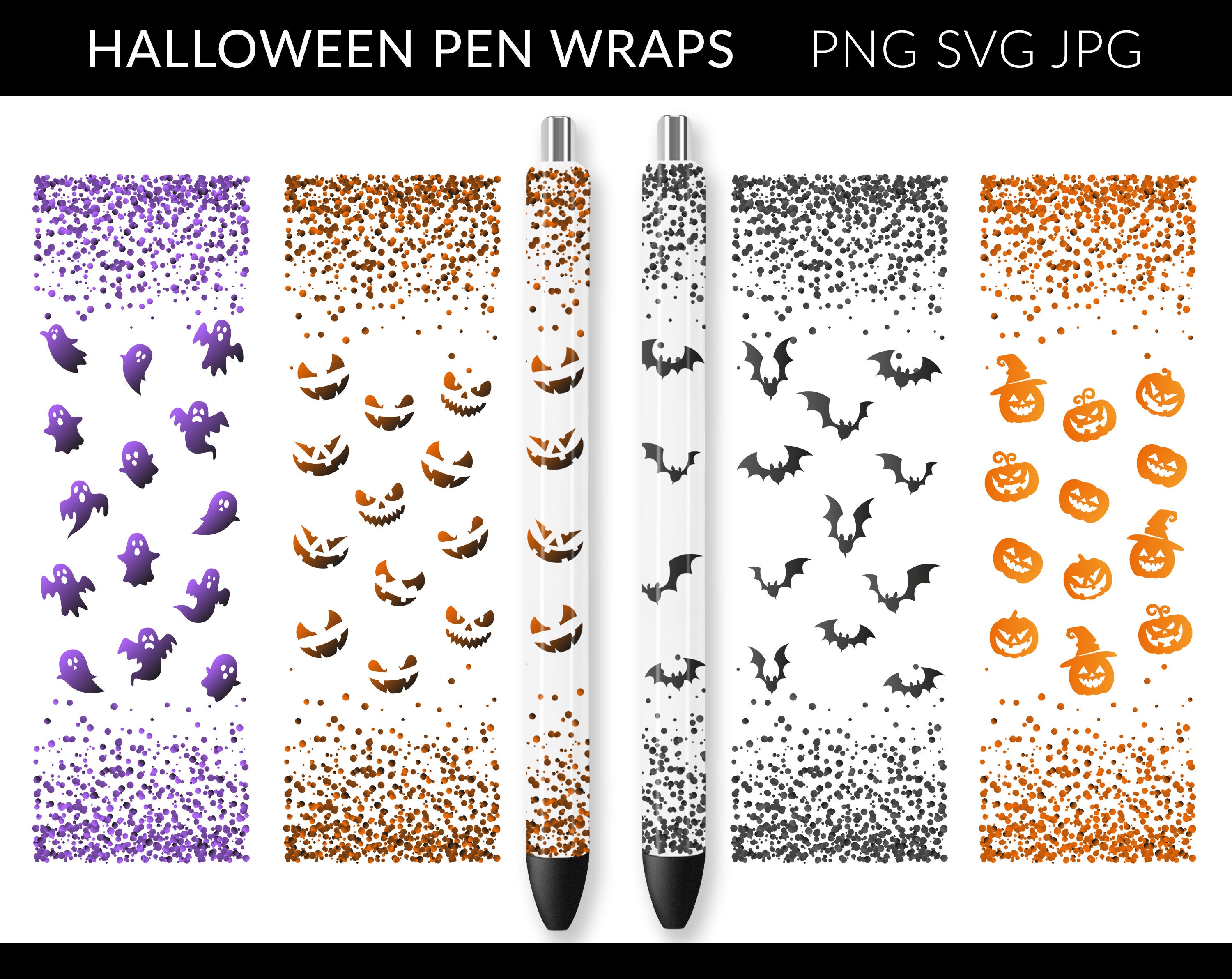 Halloween Pen Wraps svg png Halloween Pen Wrap Pen Wrap | Etsy