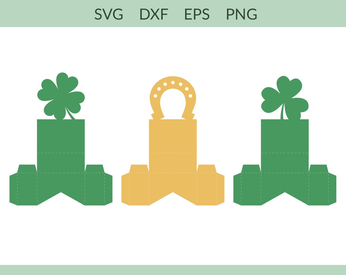 St Patricks Day Box Svg, Shamrock Treat Box Template, St Patrick's Day ...