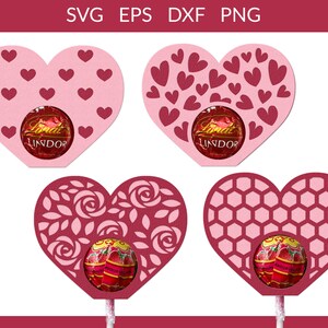 Valentine's Day Lollipop Holder Svg, Valentines Chocolate Holder Bundle ...