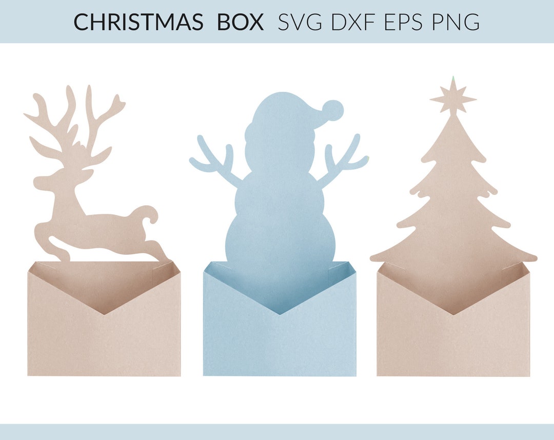 Christmas Box Svg, Reindeer Box Svg, Christmas Box Template, Christmas ...