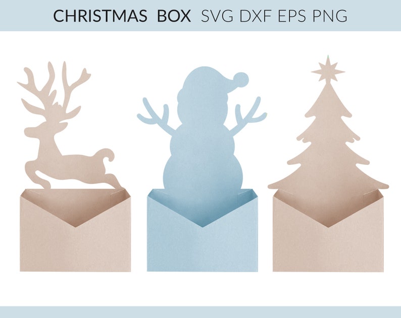 Christmas Box Svg Reindeer Box Svg Christmas Box Template - Etsy