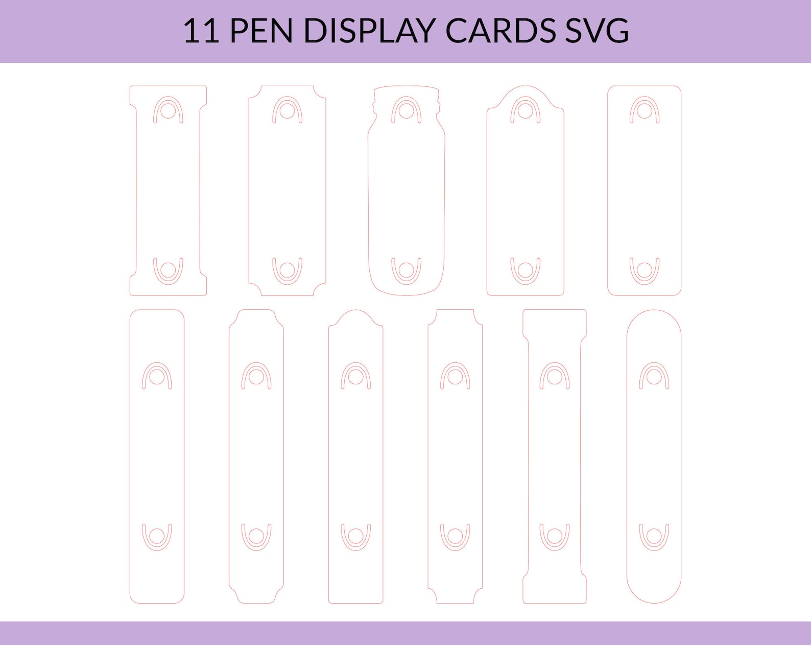Pen Holder Svg, Pen Holder Template, Pen Display Card Svg, Pen Cards ...
