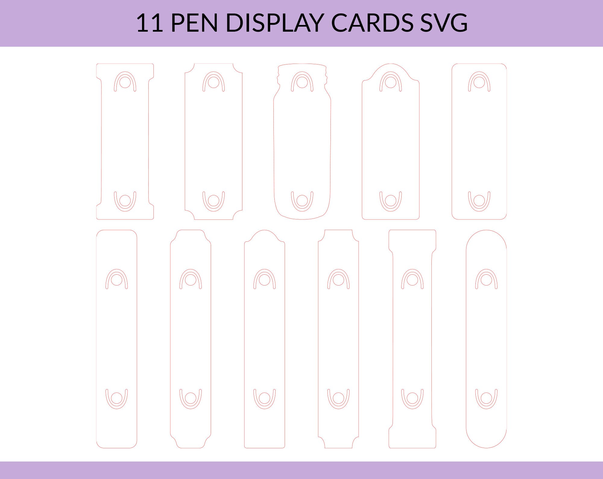 Pen Holder Svg, Pen Holder Template, Pen Display Card Svg, Pen Cards ...