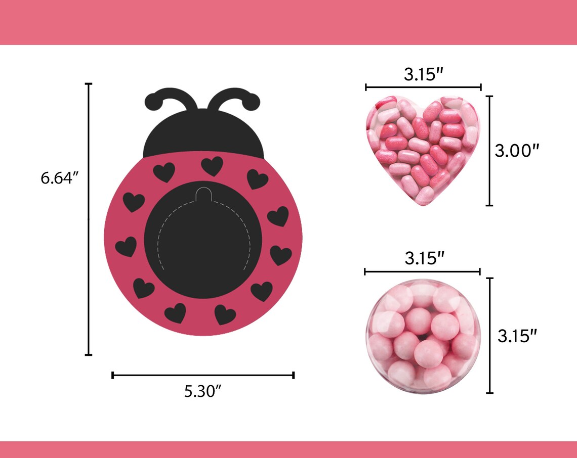 Ladybug Candy Holder Valentines Day Candy Dome Svg - Etsy